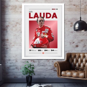 Niki Lauda Poster, Niki Lauda Print, F1 Print, F1 Poster, Formula 1 ...
