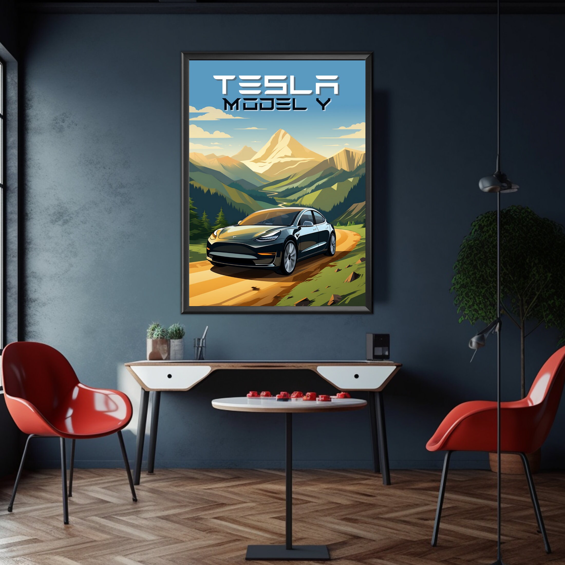 Tesla Model Y Poster Tesla Model Y Print 2010s Car Electric - Etsy Portugal