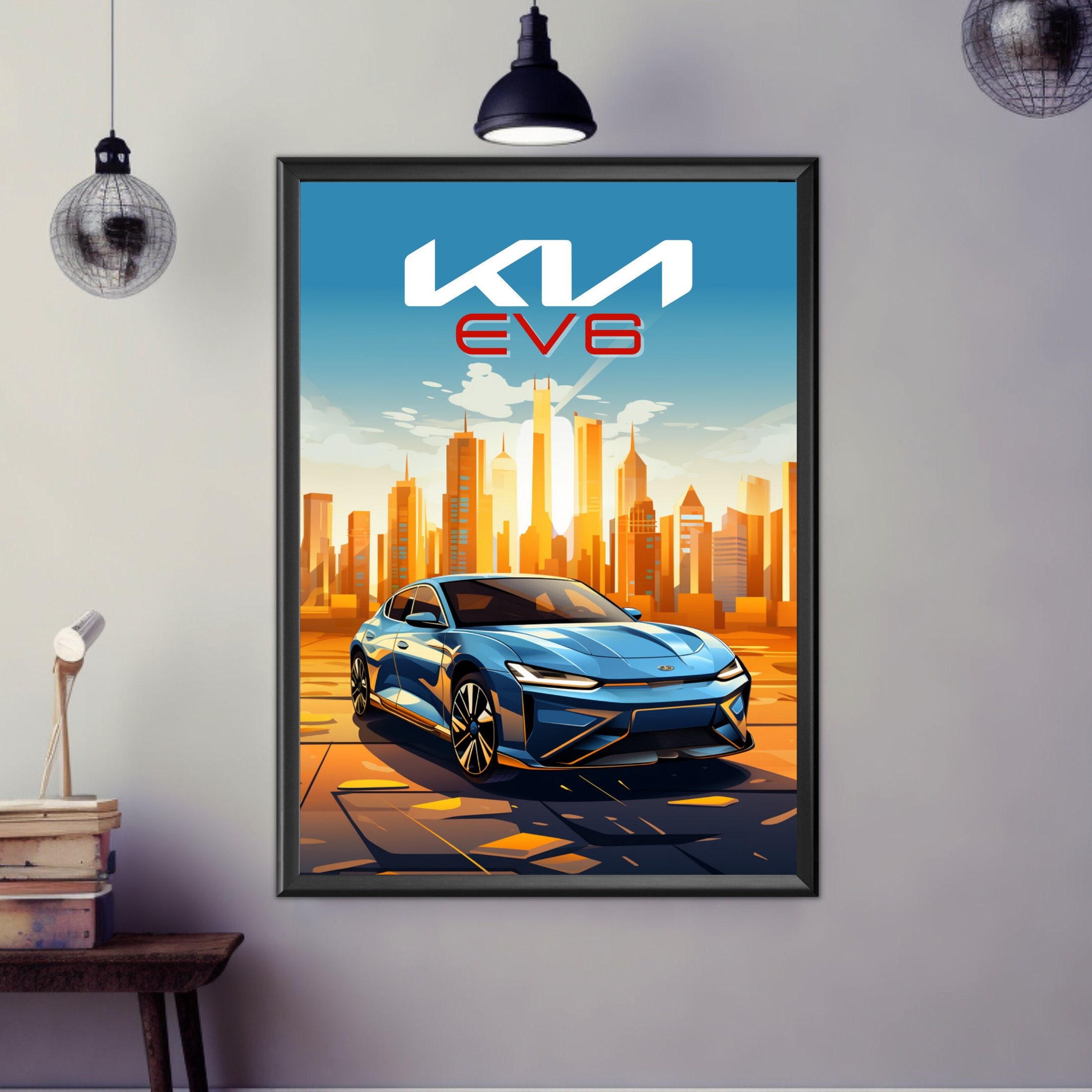 Kia EV6 Poster, Kia EV6 Print, 2020s Car, Electric Vehicle Print, Car ...