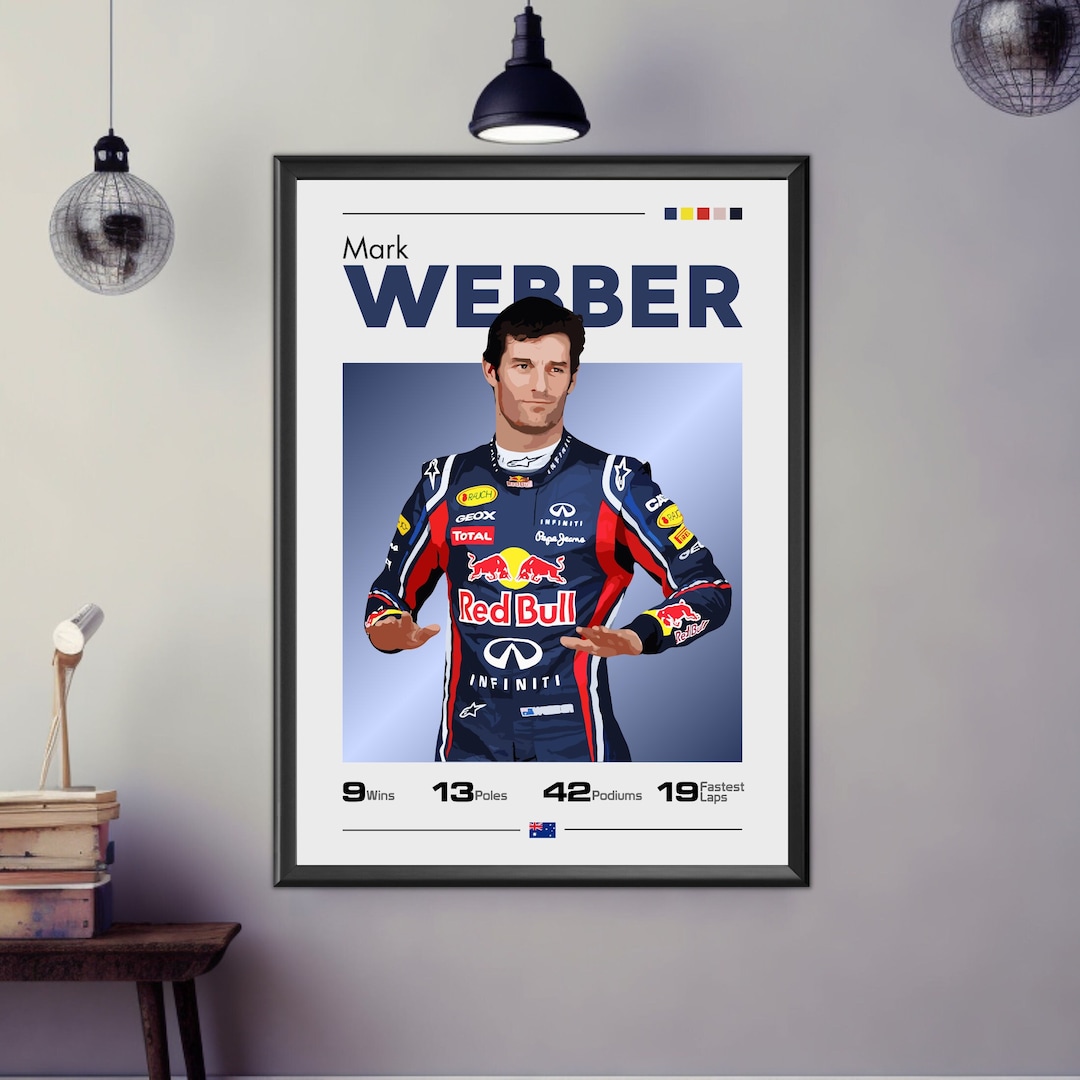 Mark Webber Print Mark Webber Poster F1 Print F1 Poster - Etsy