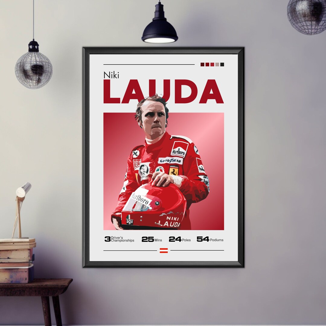 Niki Lauda Poster, Niki Lauda Print, F1 Print, F1 Poster, Formula 1 ...