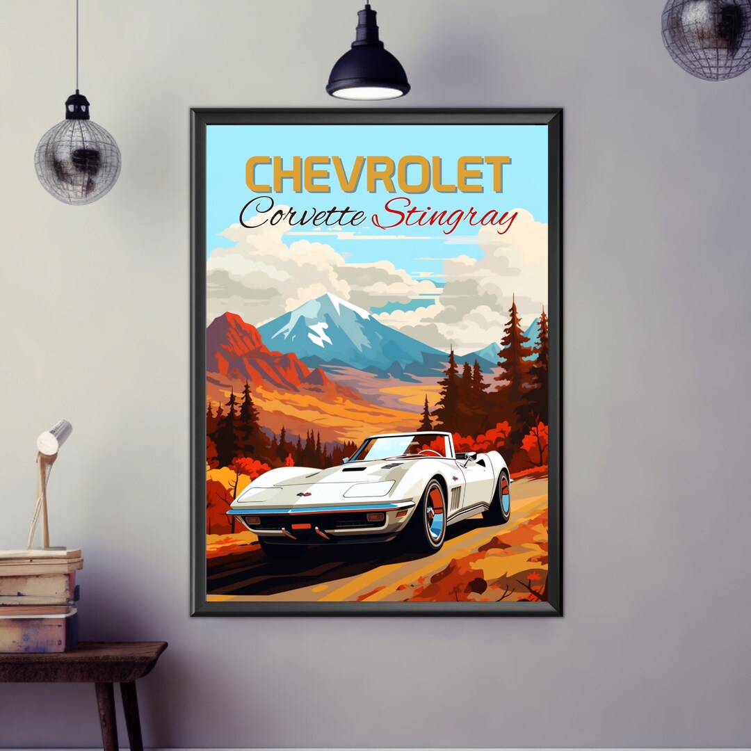 Chevrolet Corvette Stingray C3 Print, Car Art, Chevrolet Corvette ...