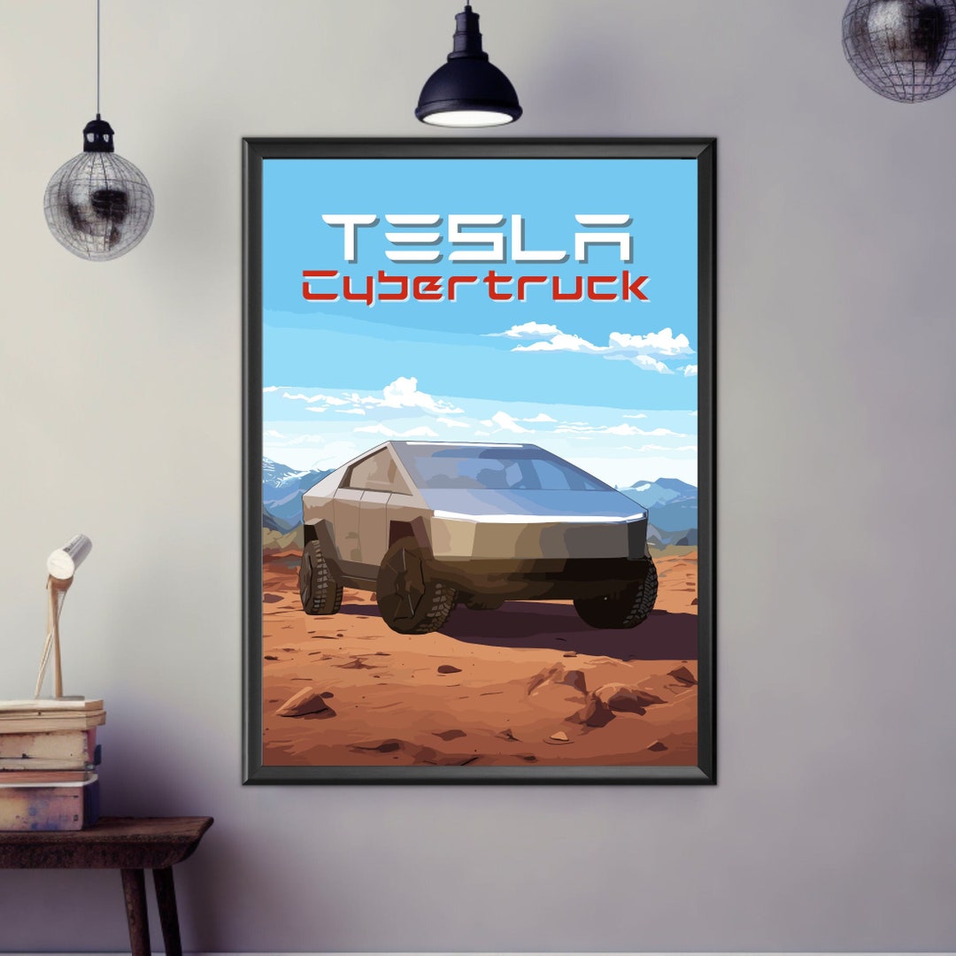 Tesla Cybertruck Poster, Tesla Cybertruck Print, 2020s Car, Electric ...