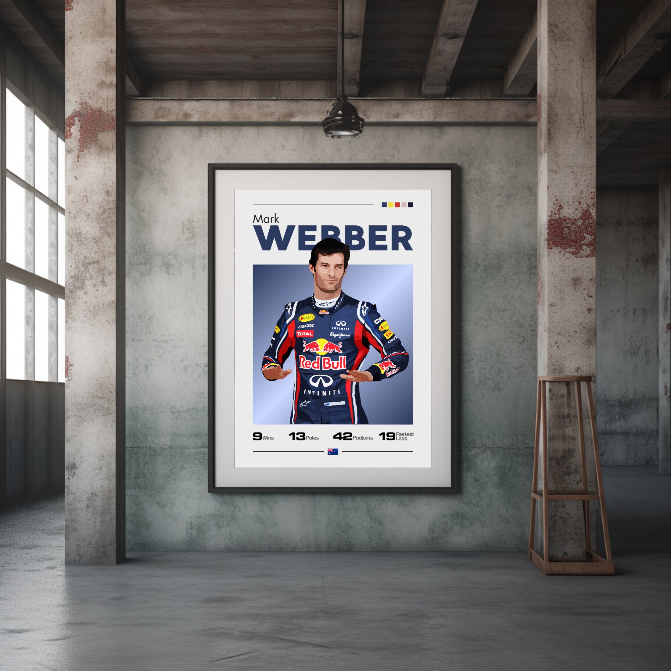 Mark Webber Print Mark Webber Poster F1 Print F1 Poster - Etsy