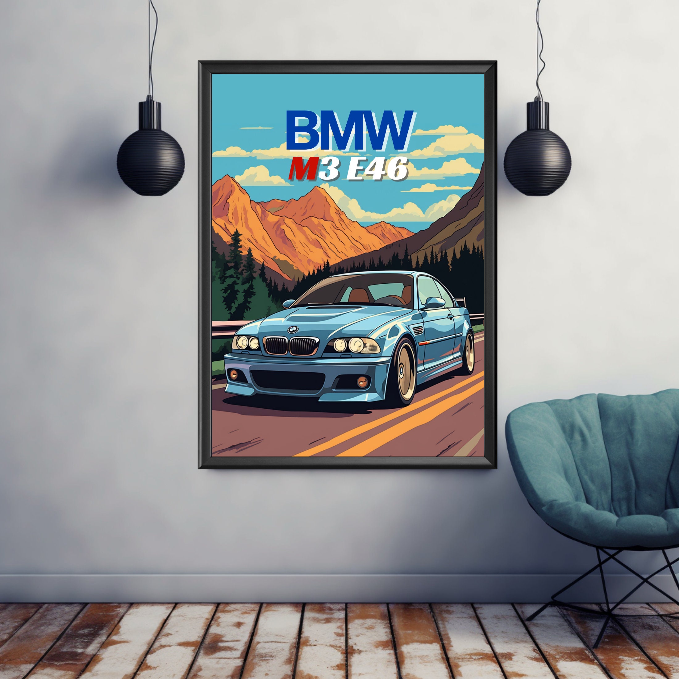BMW M3 E46 Poster BMW M3 E46 Print 2000s Car Vintage Car - Etsy UK
