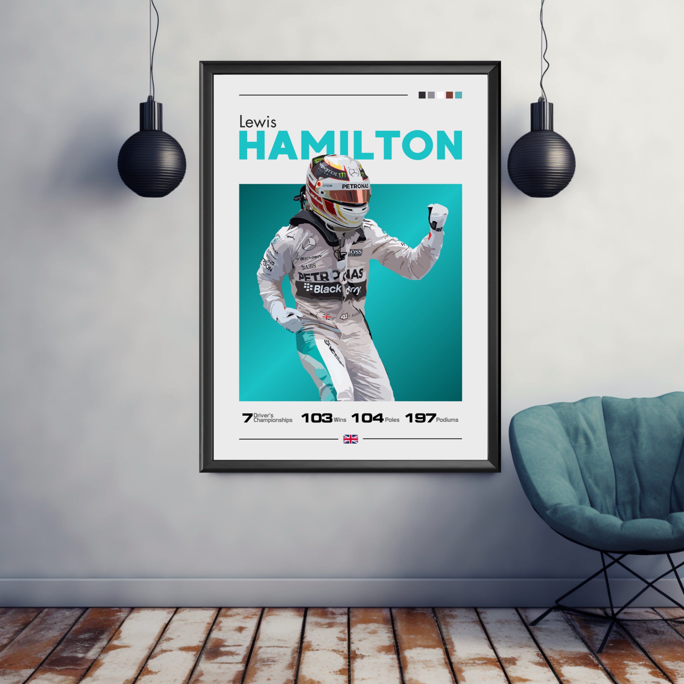 Lewis Hamilton Print, F1 Print, Lewis Hamilton Poster, F1 Poster ...