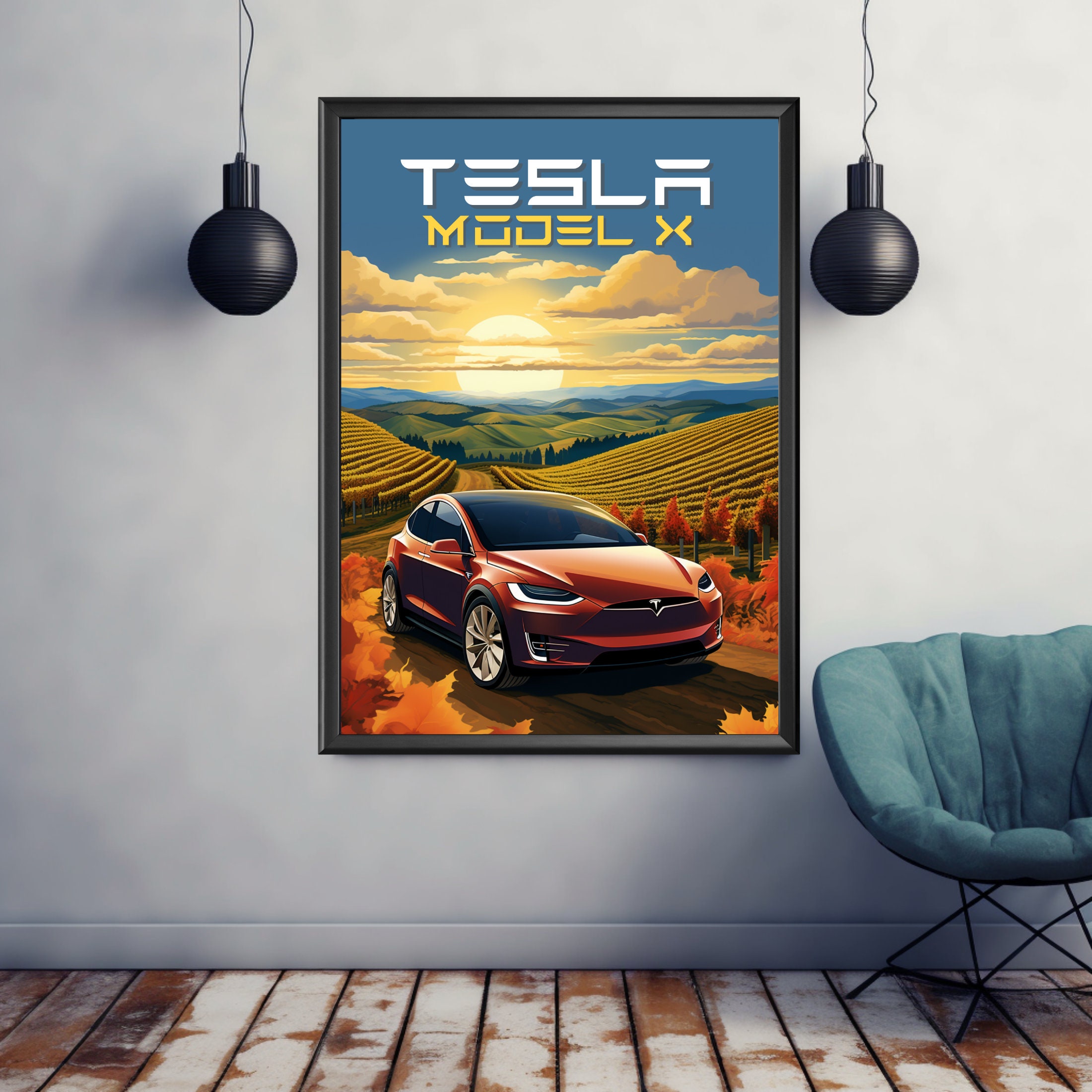 Tesla Model X Poster Tesla Model X Print 2010s Car Electric - Etsy
