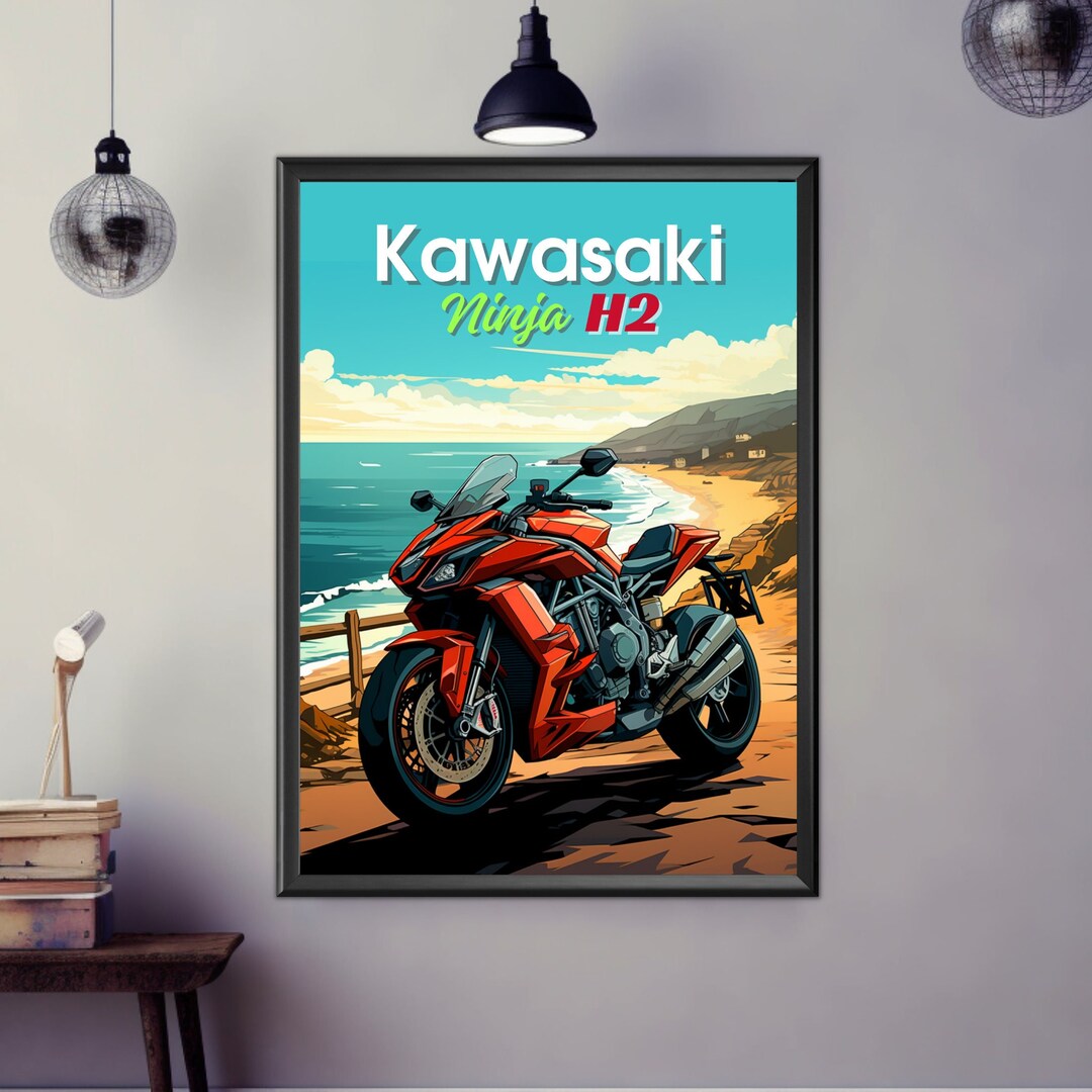 Kawasaki Ninja H2 Print Kawasaki Ninja H2 Poster Motorcycle - Etsy