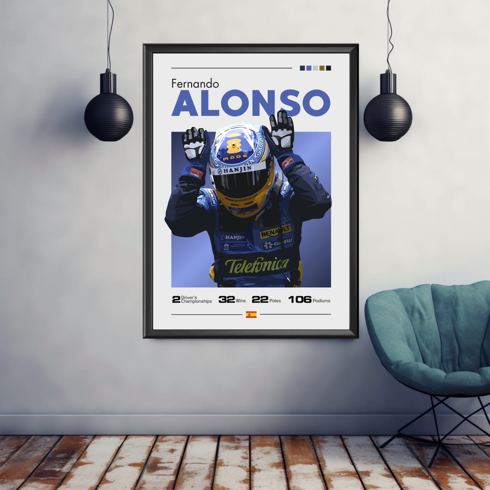 Fernando Alonso Print, Fernando Alonso Poster, F1 Print, F1 Poster ...