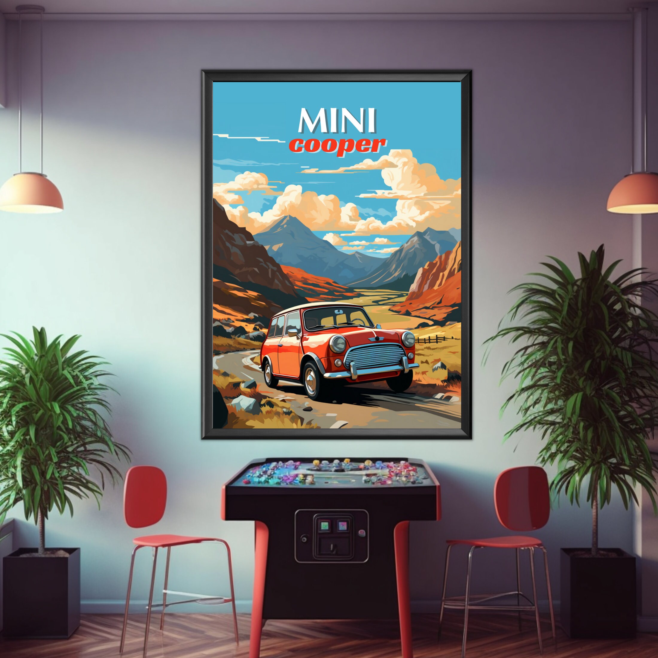 Mini Cooper Print Car Art Mini Cooper Poster 1960s Car - Etsy