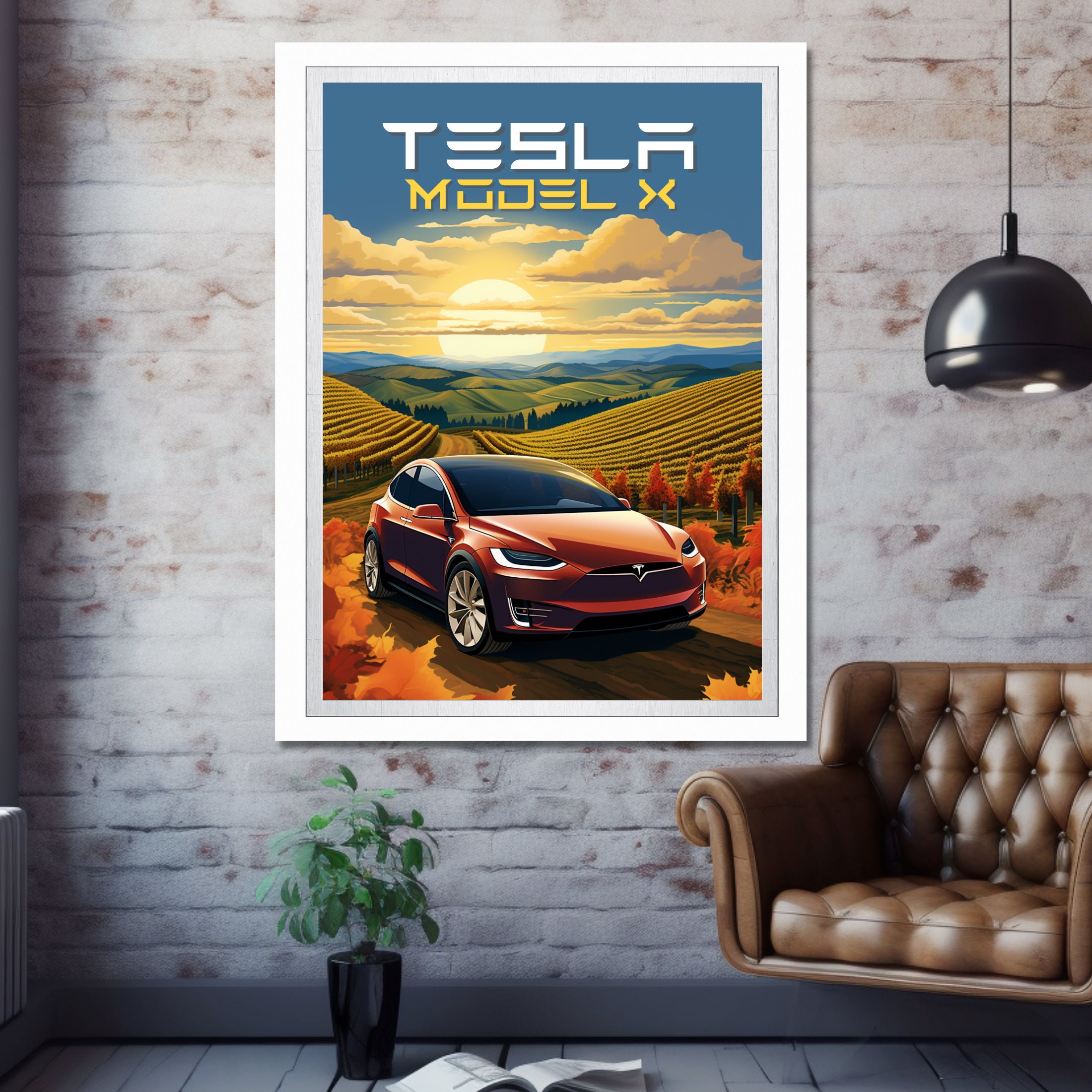 Tesla Model X Poster Tesla Model X Print 2010s Car Electric - Etsy