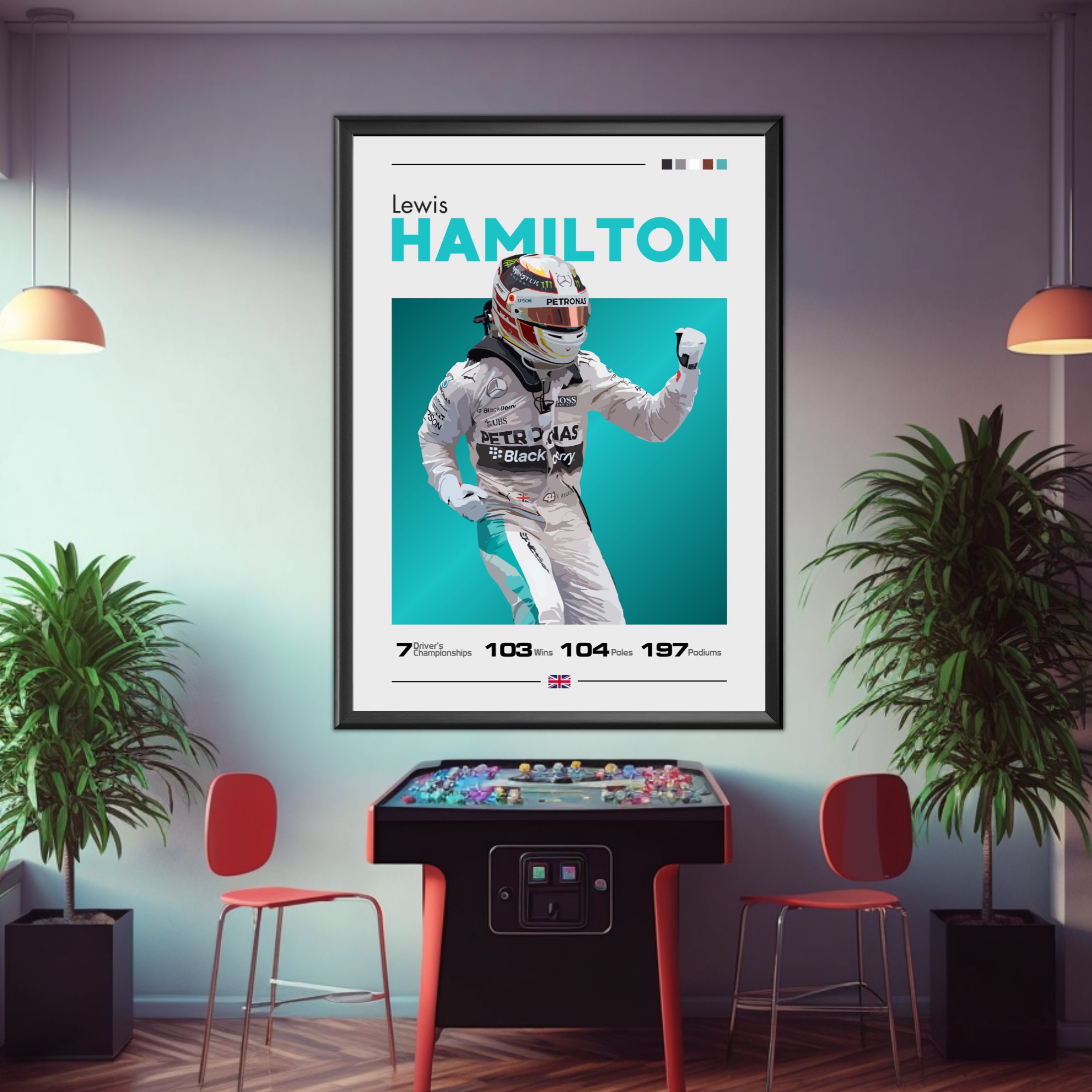 Lewis Hamilton Print, F1 Print, Lewis Hamilton Poster, F1 Poster ...