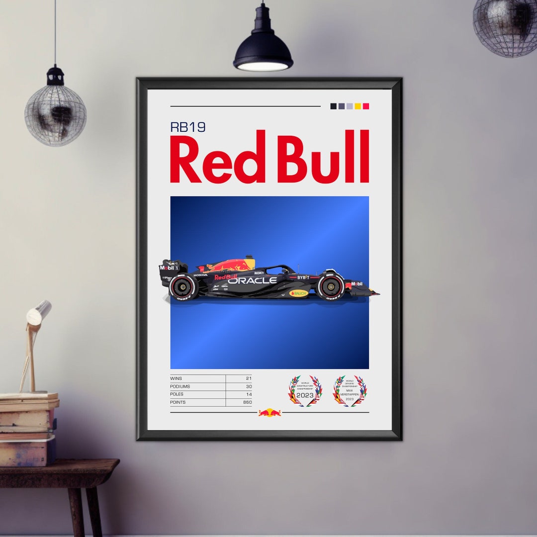 Red Bull RB19 Print, Red Bull RB19 Poster, Car Print, Car Art, Red Bull ...