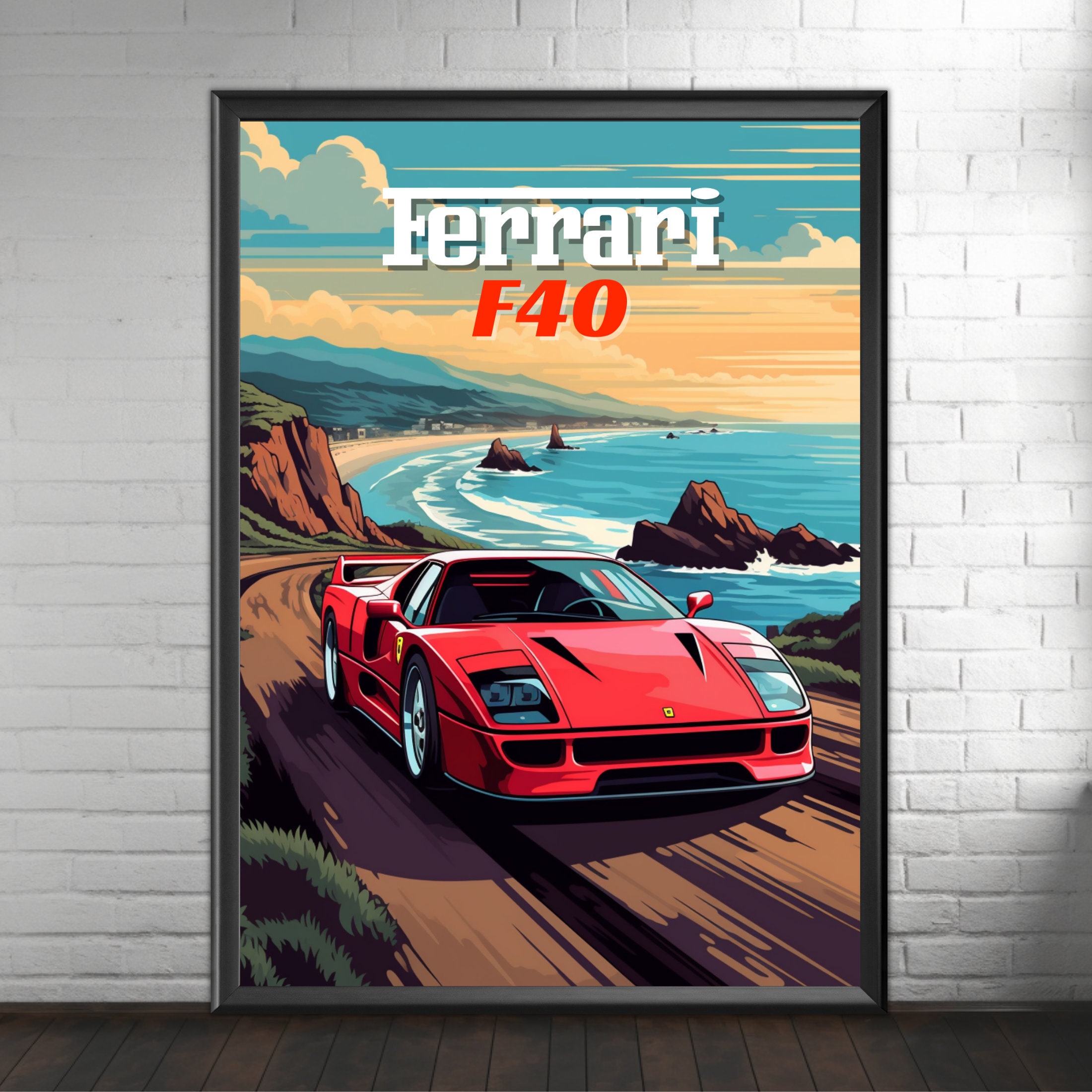 Ferrari F40 Poster Ferrari F40 Print Car Print 1980s Car - Etsy