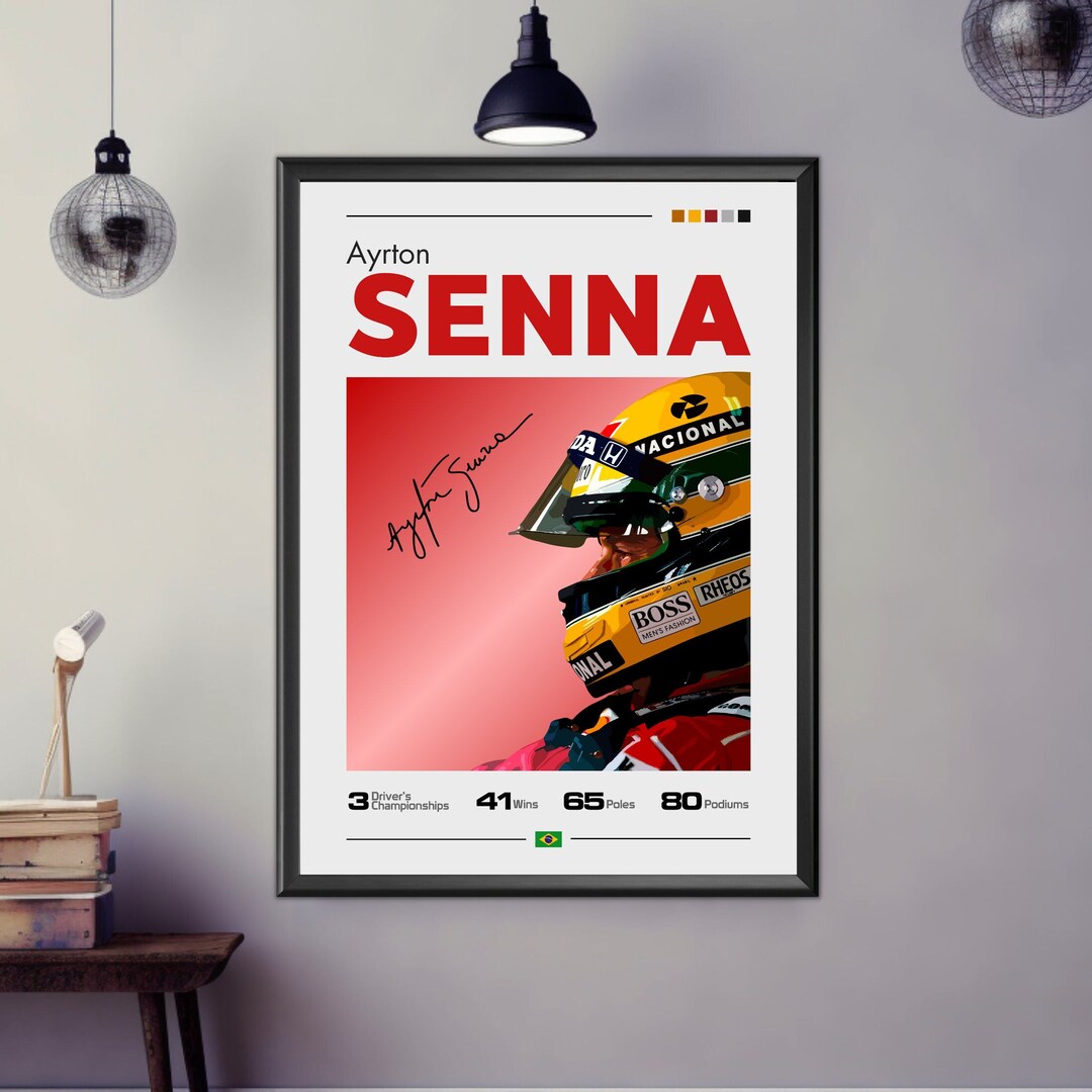Ayrton Senna Print, F1 Print, Ayrton Senna Poster, F1 Poster, Formula 1 ...