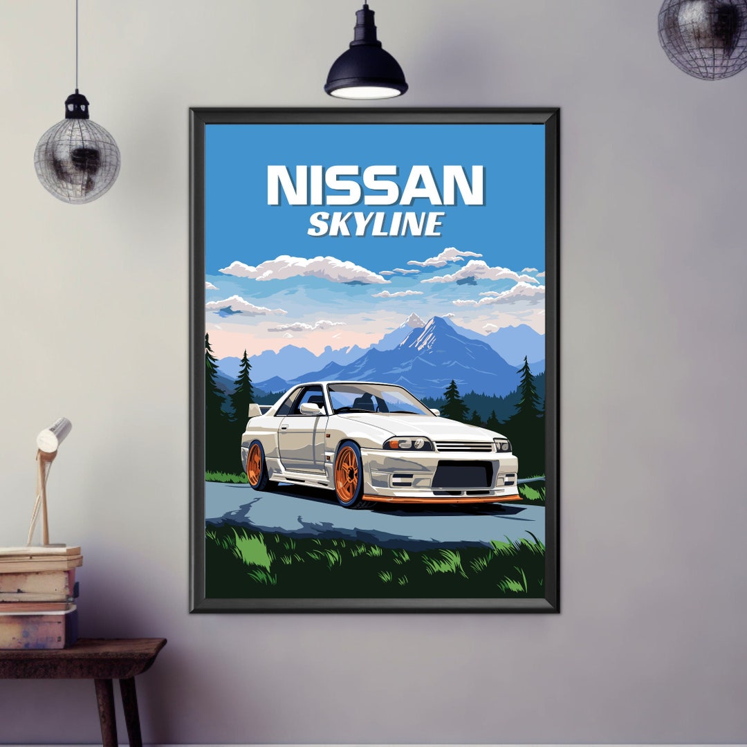 Nissan Skyline R32 Print, Nissan Skyline R32 Poster, Car Print, Car Art ...