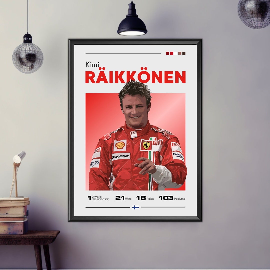 Kimi Räikkönen Print, F1 Print, Kimi Räikkönen Poster, F1 Poster ...