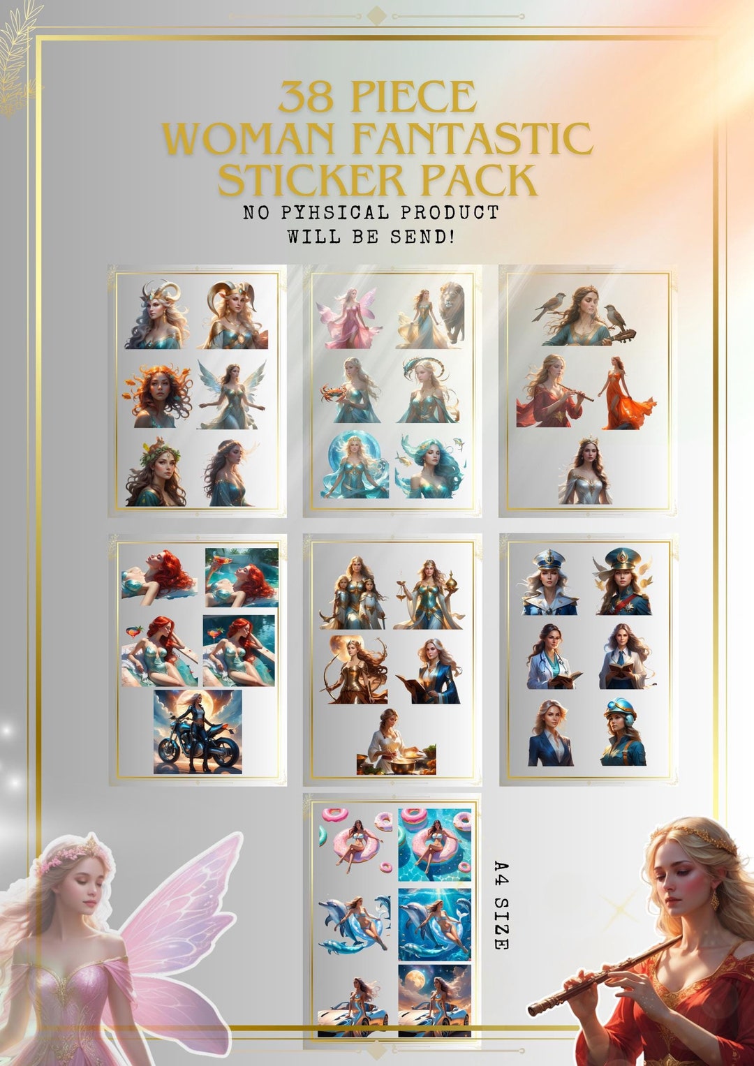 Woman Fantastic Sticker Pack | High Quality Digital Download | 38 Piece ...