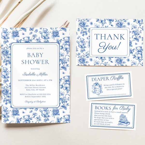 Toile Baby Shower Invitation - Etsy