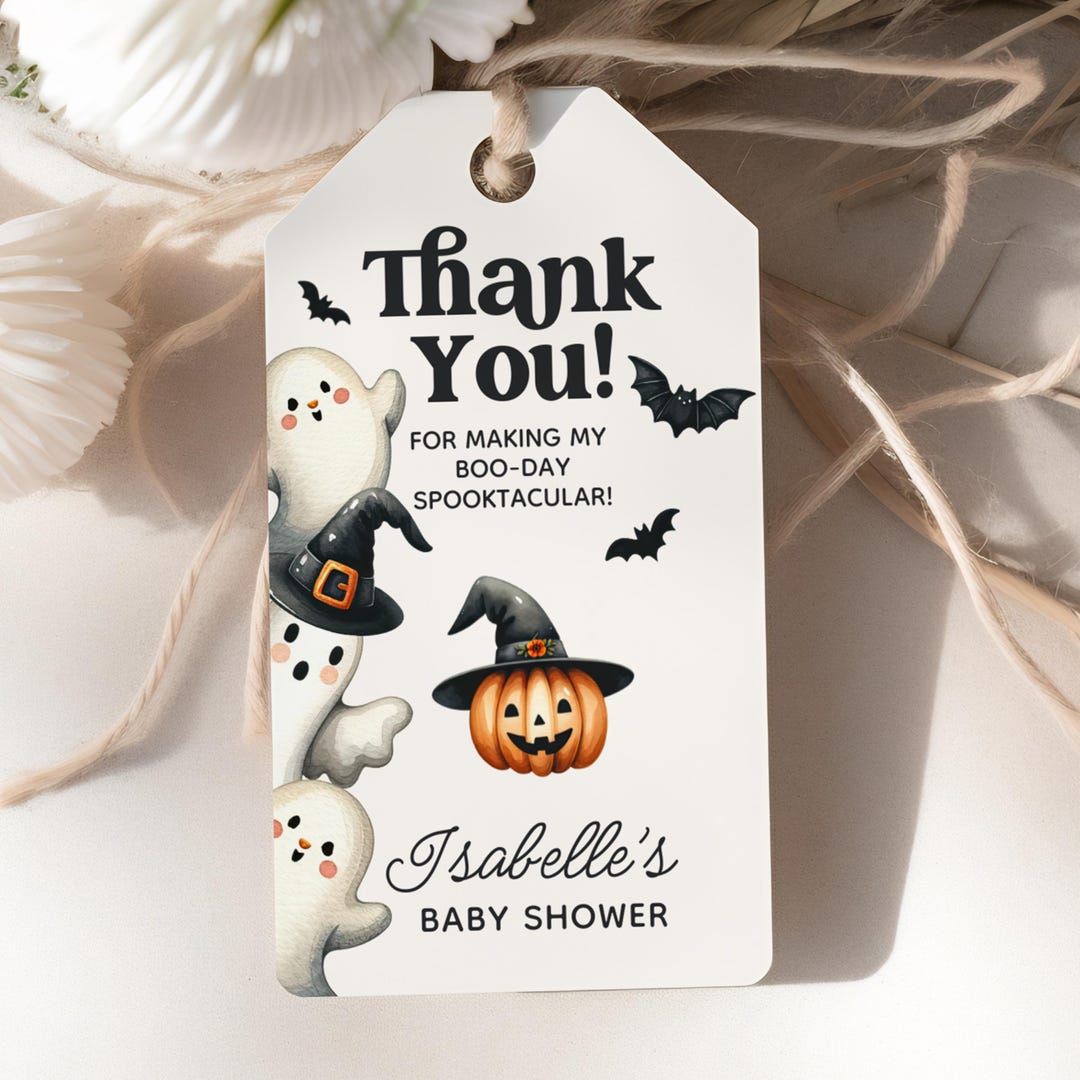 Little Boo Halloween Favor Tags: Spooky Baby Shower Template (instant ...