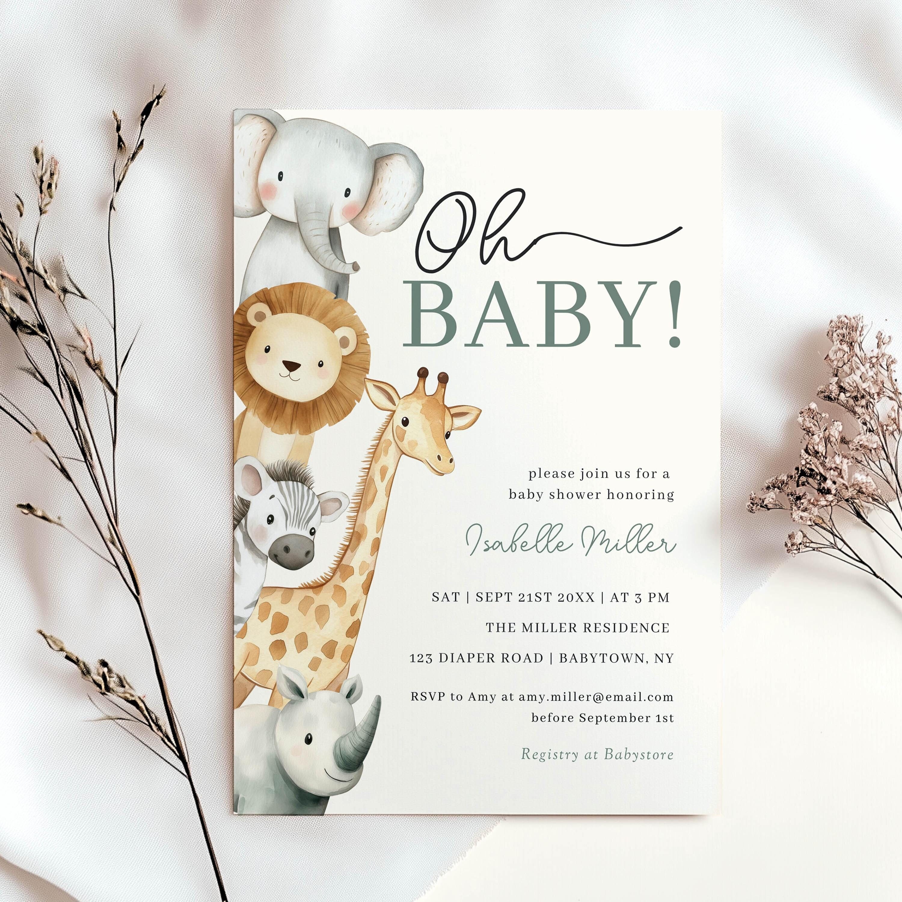 Rhino Baby Shower Theme