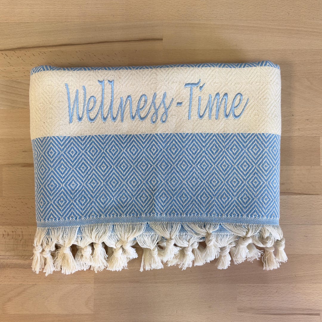 Sauna Towel With Name Made of Cotton, 100x180 Embroidered Gift Birthday ...