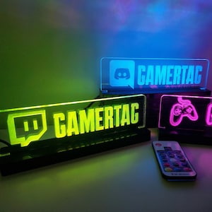 Personalized Gamertag Light Sign, Gamer Area Sign, Neon Led Name Sign ...