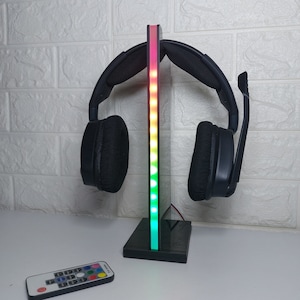 Acrylic RGB Lighted Headphone Stand, Gaming Headphone Stand, Pixel Led ...