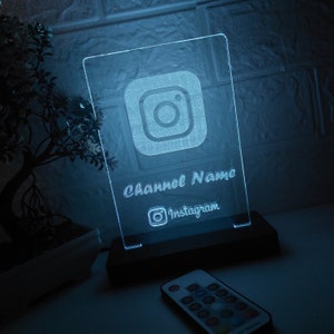 Instagram Channel Name Sign, Customizable Instagram Logo, Social Media ...