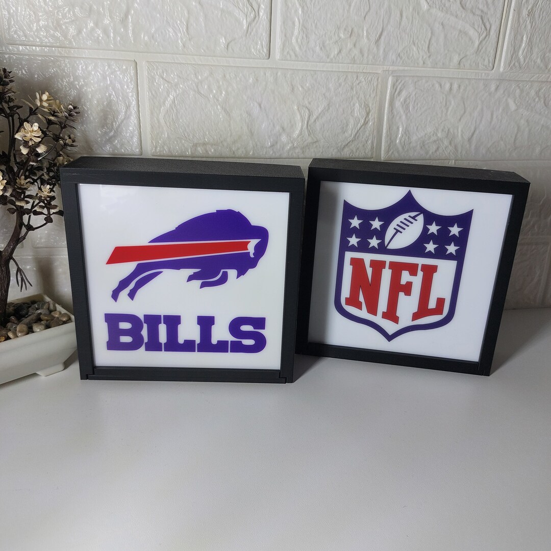 NFL Fan Sign Light Box, USA Football Team Logo Sign, Man Cave Gift ...