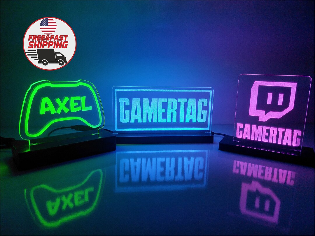 Personalized Gamertag Sign, Custom Gamertag Lamp, Streamer Light Sign ...