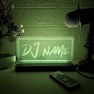 Custom DJ Name Sign,personalized Dj Gift, Dj Logo Design, Dj Lights ...