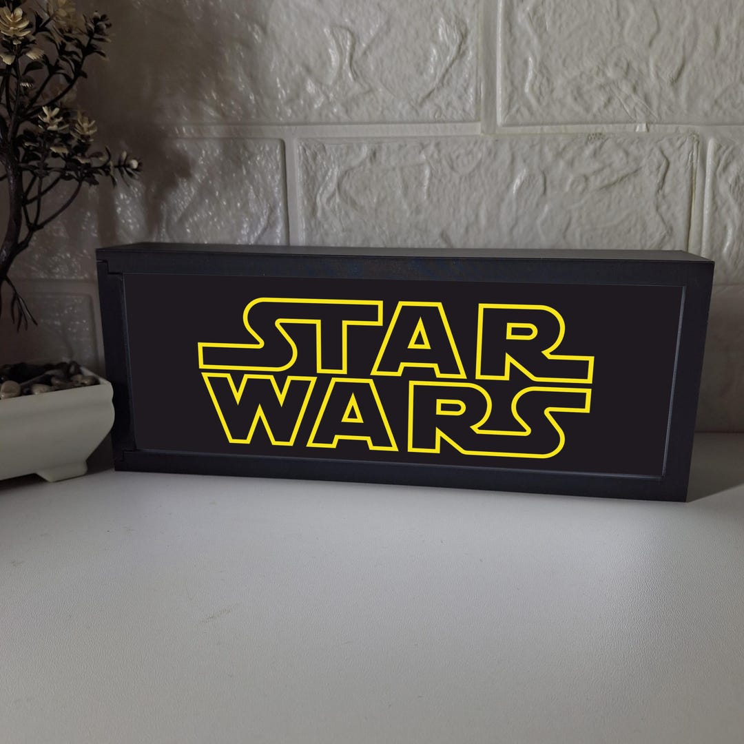 Star Wars Light Box, Star Wars Logo Sign, Gamer Gift, Game Room ...