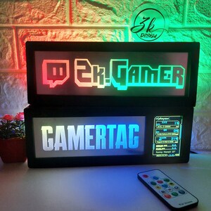 Gamertag Lightbox, Gaming PC Temperature Indicator, Personalized Gamer ...