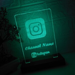 Instagram Channel Name Sign, Customizable Instagram Logo, Social Media ...