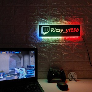 Personalized Playroom Gamertag Light Sign, Personalized Gamertag Wall ...