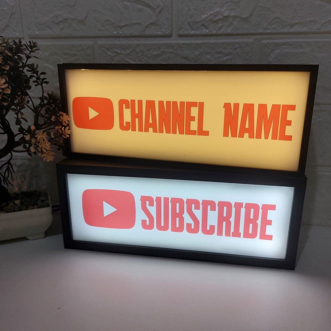 Youtube Channelname Light Box,personalized Youtube Name,youtube Play ...