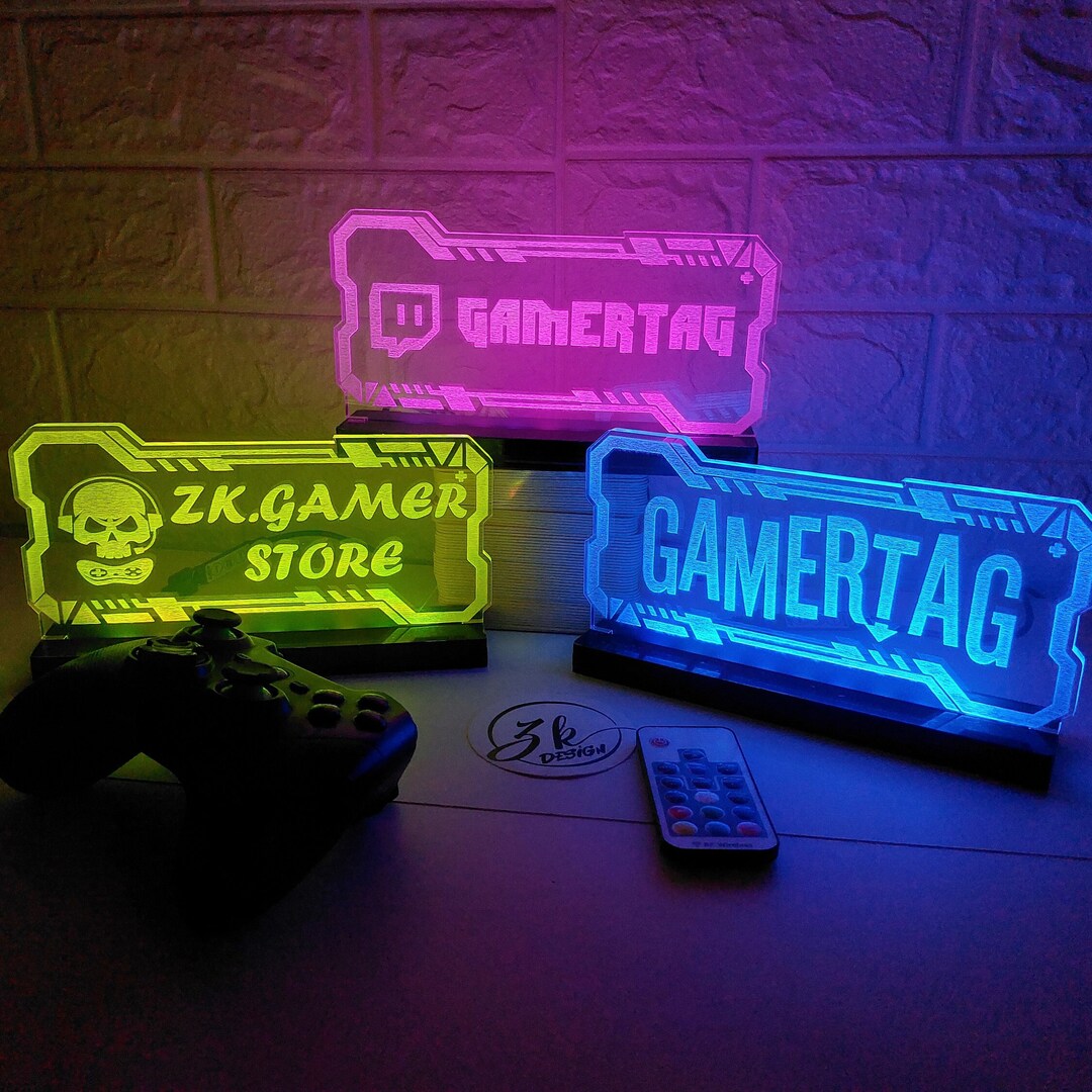 Custom Gamertag Light Label,gamertag Game Room Lightsign, Streamer Sign ...