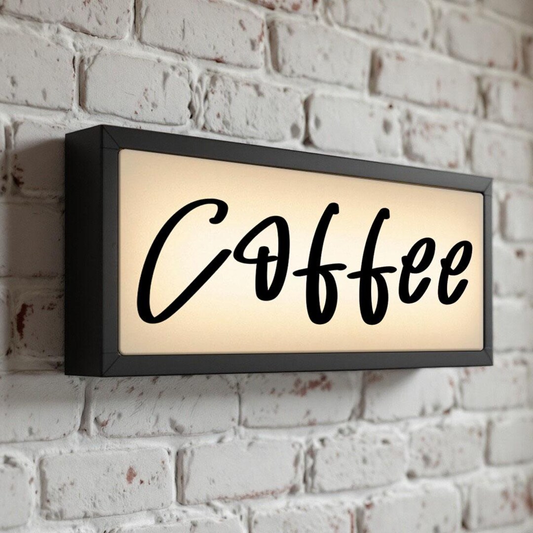 Coffee Sign Lightbox – Custom Coffee Shop Sign, Illuminated Business ...