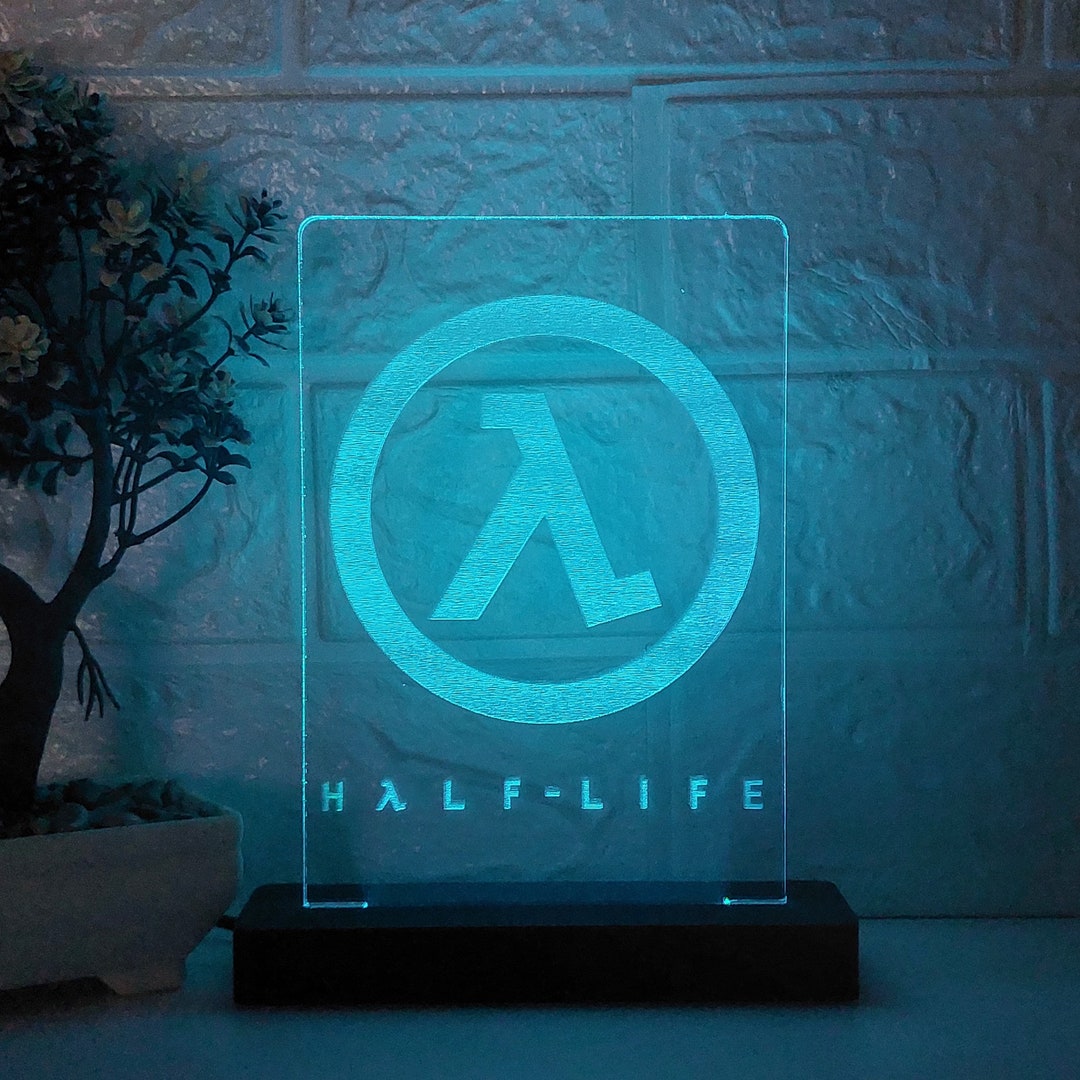Half-life Logo RGB Acrylic Engraving Night Light - Handmade Game Room ...