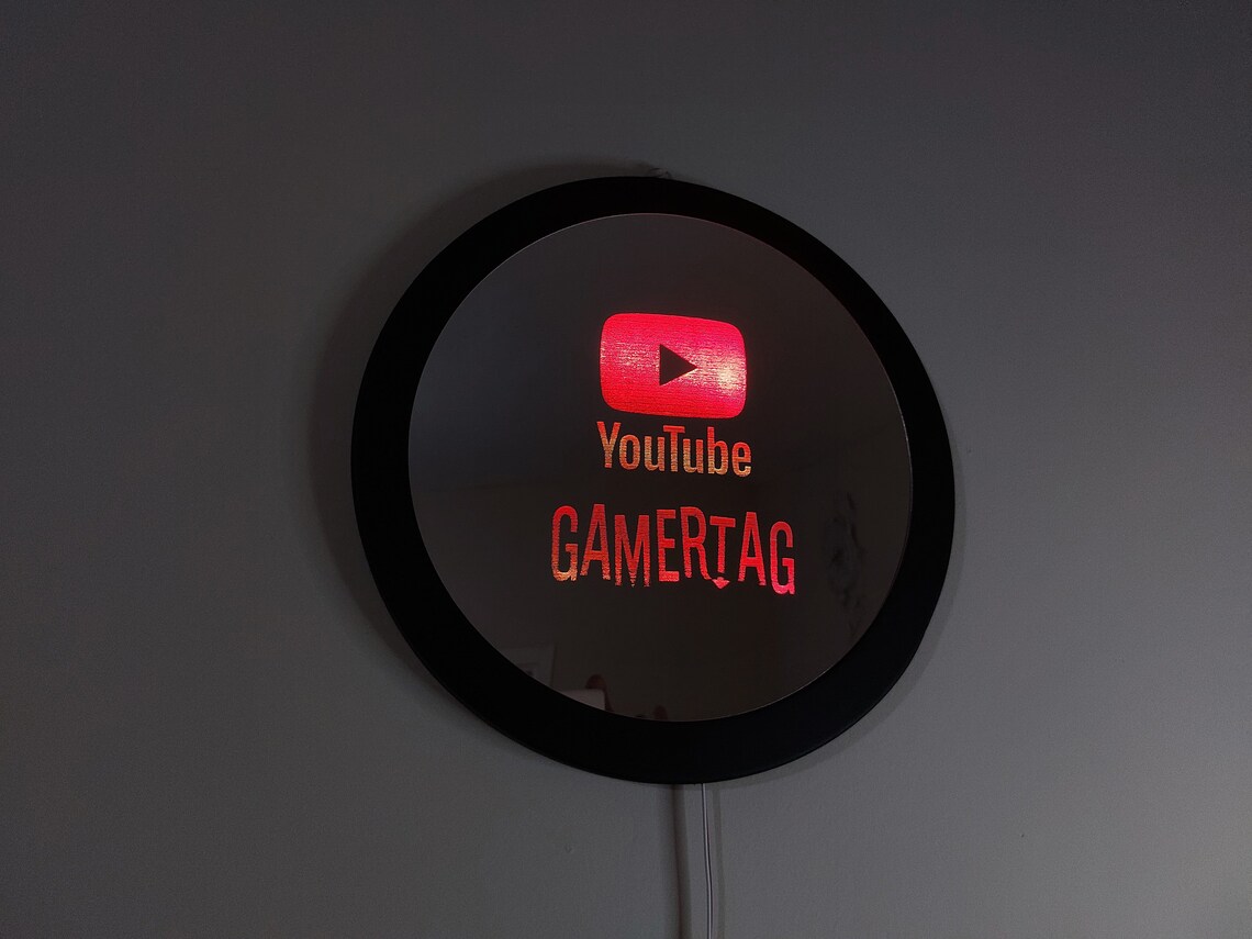Personalized Gamertag Mirrored Wall Signcustom Gamertag - Etsy