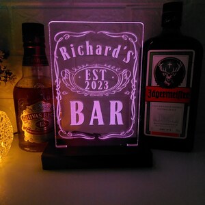 Personalized Lighted Bar Sign,custom Acrylic Bar Name Plaque, Home Bar ...