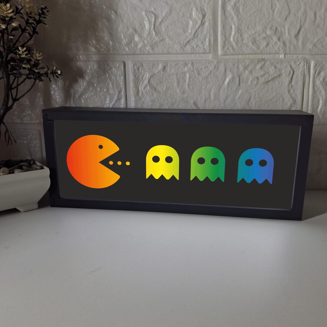 Retro Game Pac Man Light Box, 80's Games Sign, Arcade Atari Light Box ...