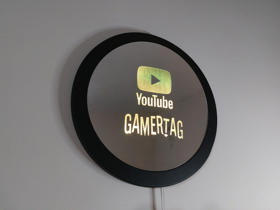 Personalized Gamertag Mirrored Wall Signcustom Gamertag - Etsy