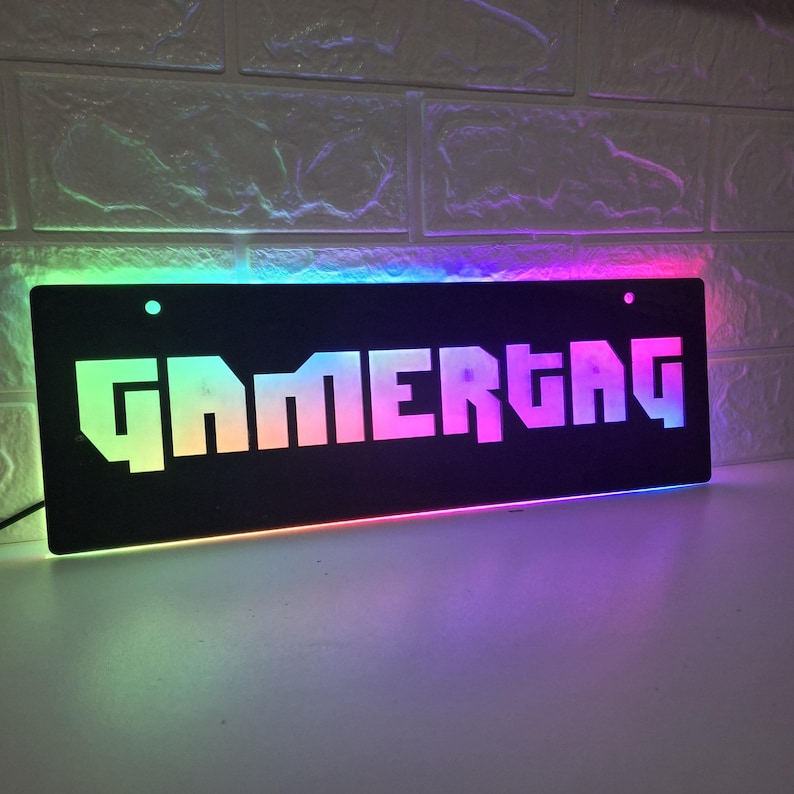 Custom Gamer Tag LED Sign | Personalized Streaming Name Light | Game ...