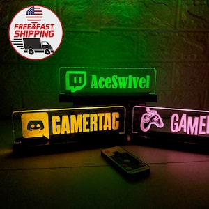 Custom Gamertag LED Light,personalized RGB Gaming Sign,streamer Light ...