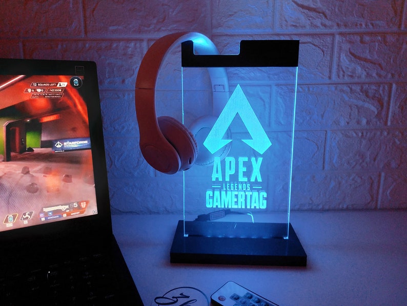 Apex Legends RGB Illuminated Headphone Stand | Personalized Gamertag ...
