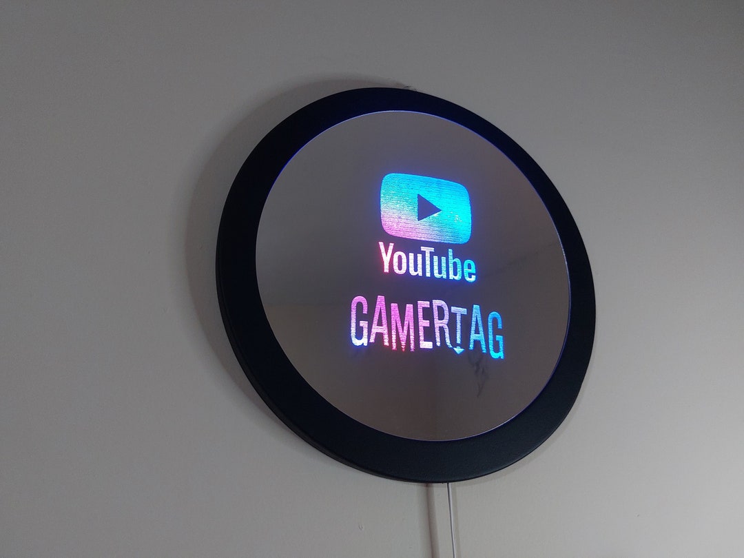 Personalized Gamertag Mirrored Wall Sign,custom Gamertag Sign ...