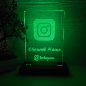 Instagram Channel Name Sign, Customizable Instagram Logo, Social Media ...