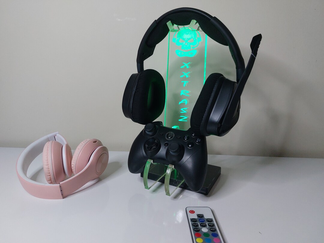 Personalized Headset and Gamepad Stand, GAMERTAG Headset Stand, Custom ...